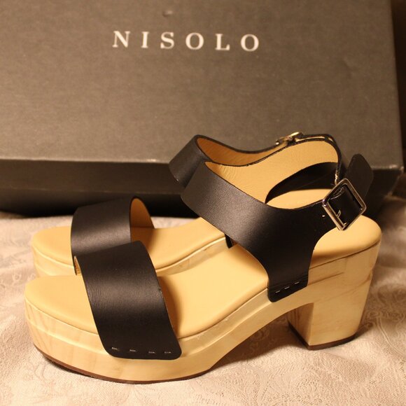 Nisolo | Shoes | Nisolo Leather All Day Open Toe Clog Sandal Black ...